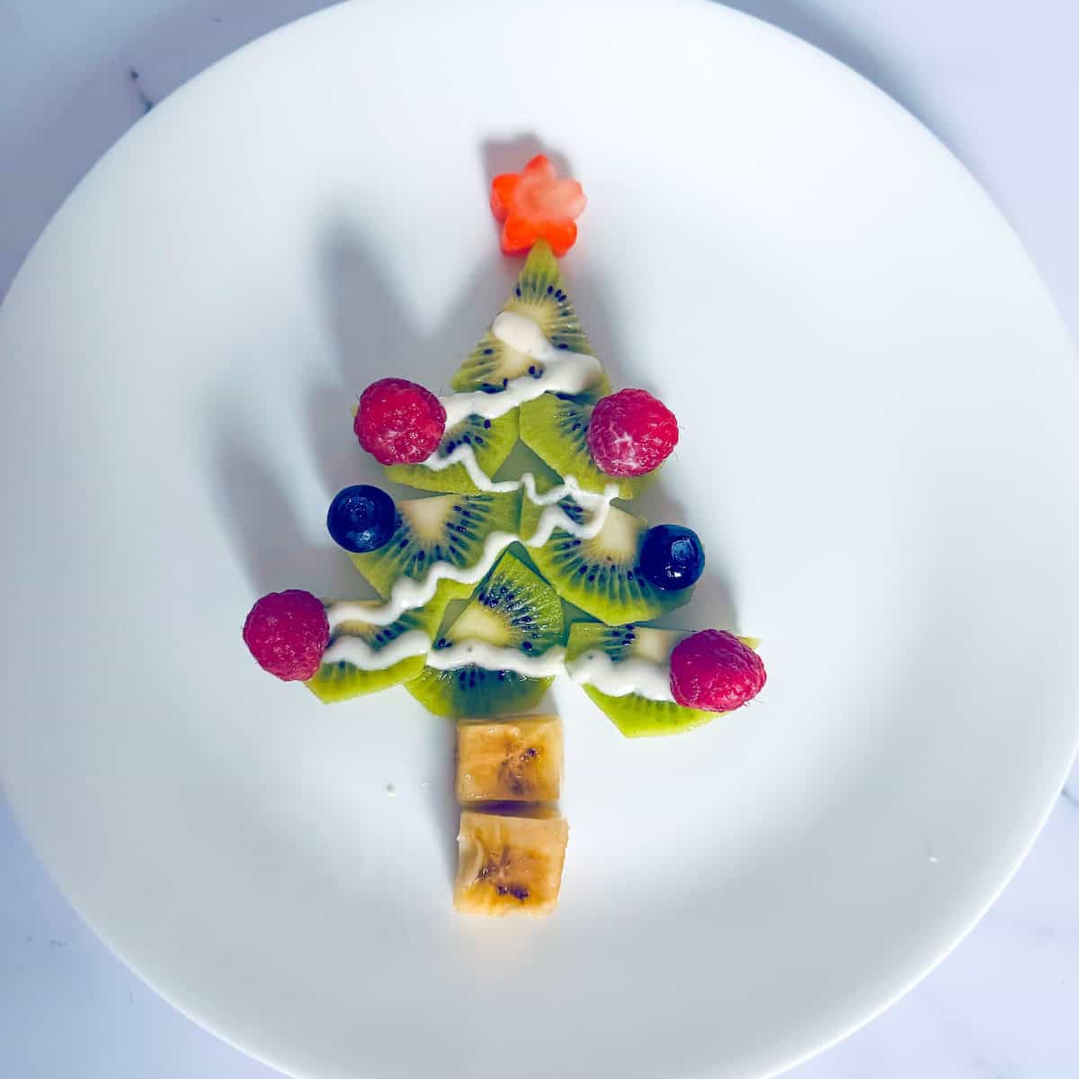 Fruit Christmas Tree Snack for Toddlers - The Toddler Kitchen